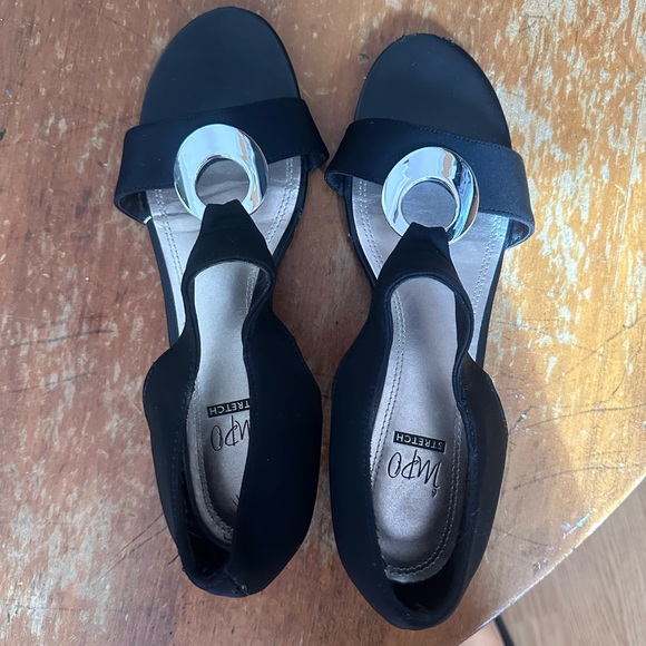 Impo | Shoes | Impo Black And Silver Sandals With Elegant Design | Poshmark